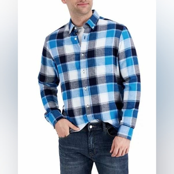 Club Room | Shirts | Club Room Mens Regular Fit Plaid Flannel Shirt ...